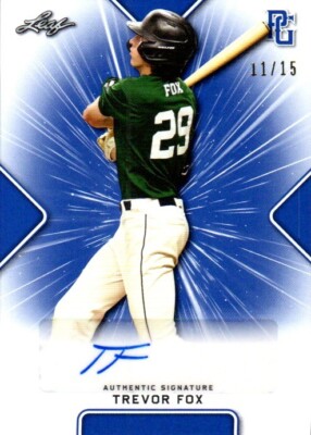 TREVOR FOX 2021 Leaf Perfect Game Blue Auto #11/15 BA-TF2 San Diego ...
