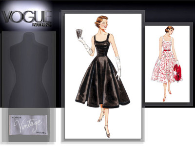 Retro Circa 1952 Dress Sewing Pattern U-Pick Size 6-22 Vogue 2902 NEW ...