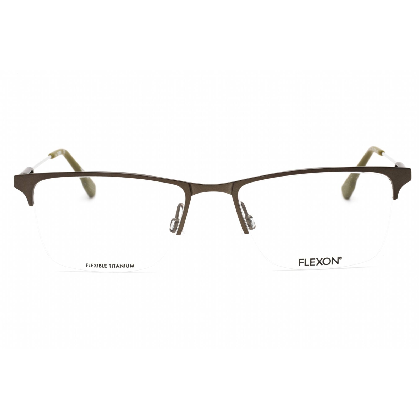 Flexon Men's Eyeglasses Moss Metal Half Rim Rectangular Frame FLEXON ...