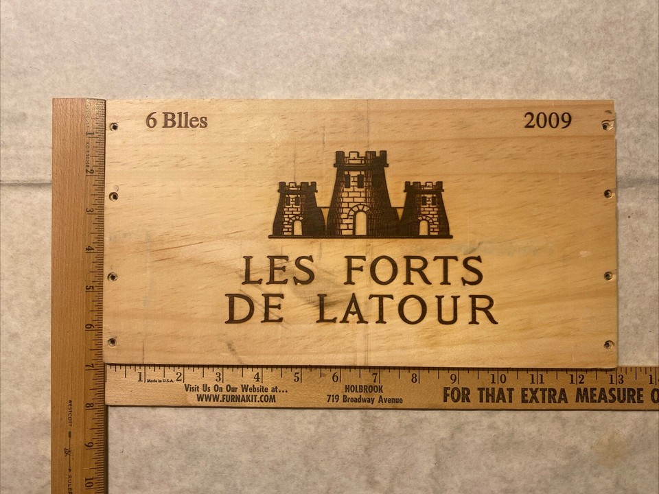 1 Rare Wine Wood Panel Les Forts De La Tour Vintage CRATE BOX SIDE 10/ ...