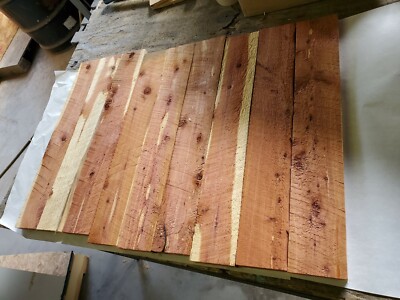 9 pcs. Aromatic Eastern Red Cedar Rough Cut 7/8" - 1" x 3 1/2" Boards ...