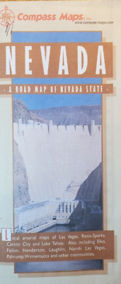 Nevada Road Map Nevada State 1997 Map by Compass Maps | eBay