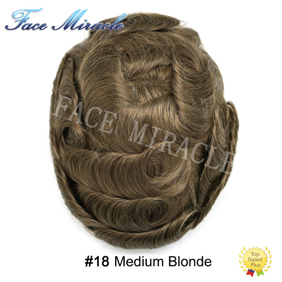Mens Toupee Human Hair Piece Durable Fine Mono Toupee for Men Around ...