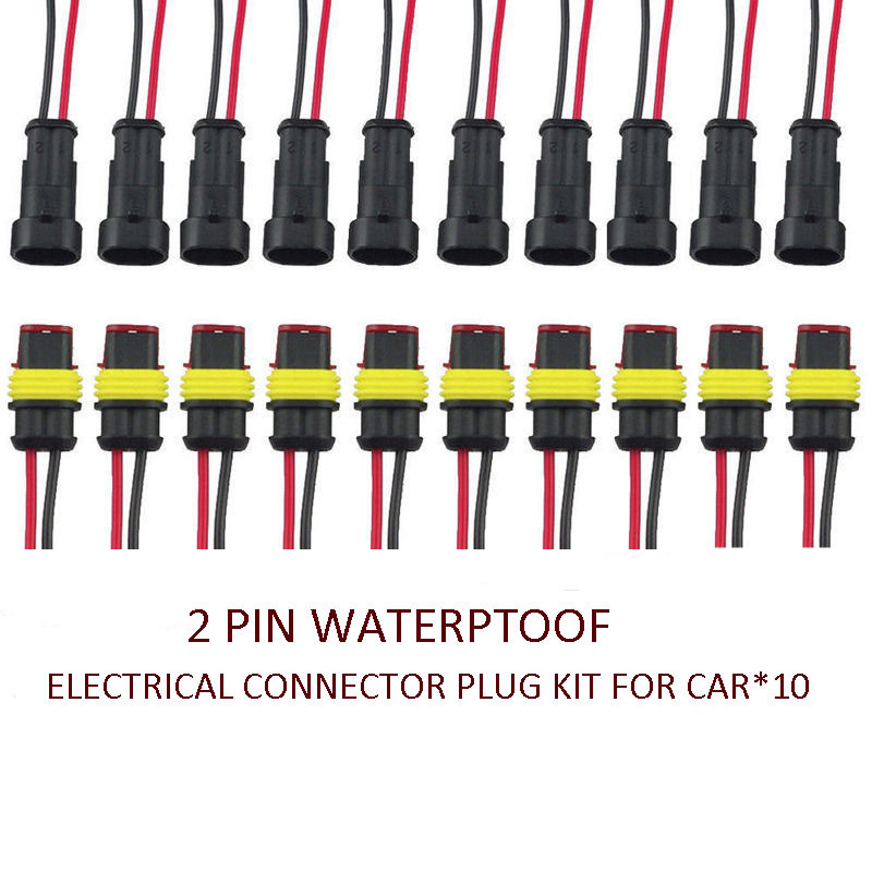 20Pack 2 Pin 16 AWG Car Waterproof Wire Connector Way Electrical ...