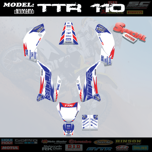 Graphics Kit Decals YART1 Blue For YAMAHA TTR 110 TTR110 2008-2023 | eBay