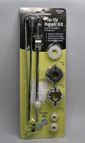 PF WaterWorks PF0907 Pop-Up Drain Repair Kit Threaded Adjustable Chrome ...