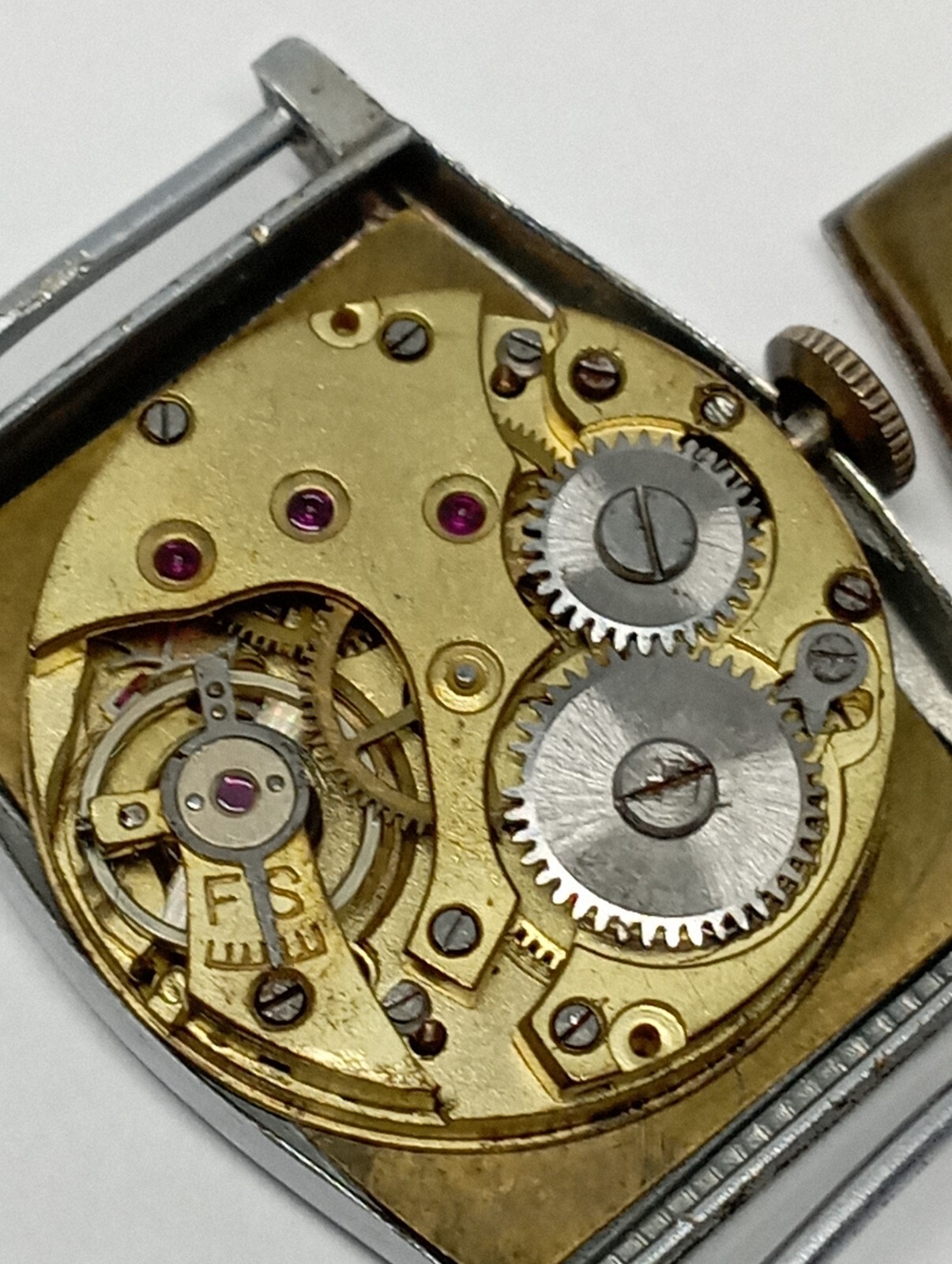 VINTAGE Swiss/Germany WWII ART DECO TANK watch military 1940 cal H.F ...