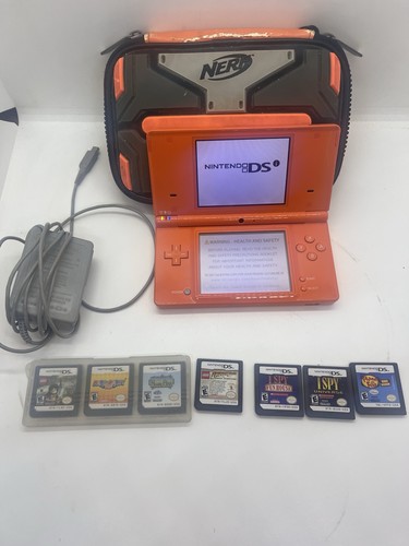 Nintendo DSi Orange Console Bundle 7 Games Case Charger Tested | eBay