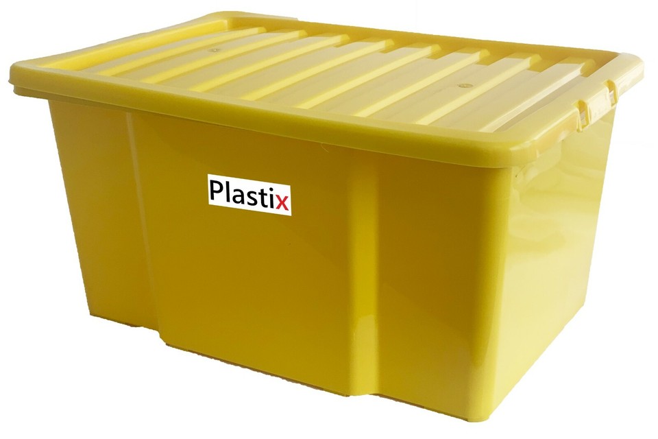 50L 50 Litre Quality Coloured Plastic Storage Boxes Box With Lids Home ...