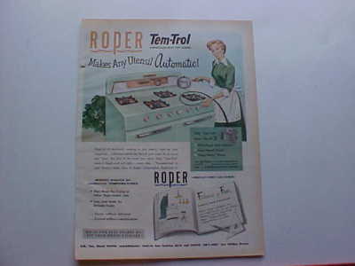 1956 ROPER "Tem-Trol" electric stove/range/oven--LARGE full-color ...