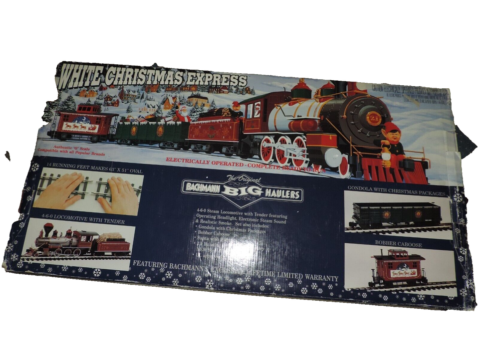 G Scale Bachmann Big Haulers White Christmas Express Locomotive Train ...
