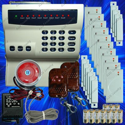 WIRELESS HOME SECURITY SYSTEM - LED BURGLAR FIRE ALARM HOUSE AUTO ...