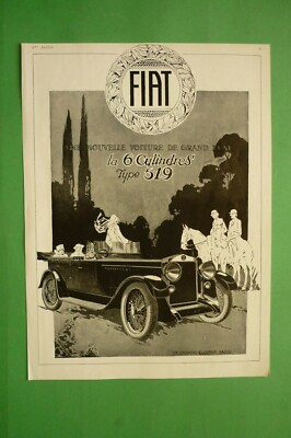 Car Fiat 1924 Original Advertisement Type 519 Cylinders 6 ART DECO ...