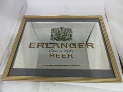 VINTAGE ADVERTISING ERLANGER BEER ADVERTISING MIRROR TAVERN BEER GARDEN ...