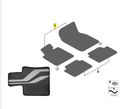 NEW BMW X5 F15 FRONT FLOOR MATS SET LHD RUBBER 51472353381 OEM NO DUTY ...