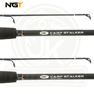 2x NGT Carp Stalker Rods 8ft 2pc Carp Stalking Rods Carp Fishing Tackle ...