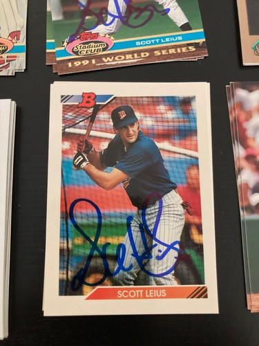 Twins Scott Leius Signed 1992 Bowman card | eBay