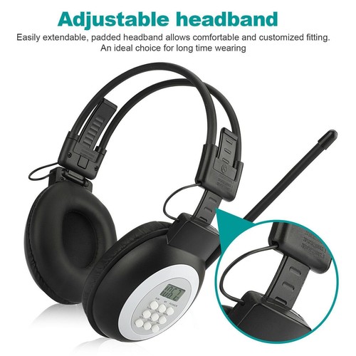 Headphone Radio,Portable Radio Headphones with LCD Display Noise ...