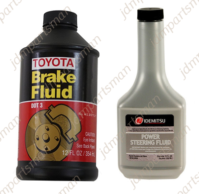 GENUINE DOT 3 Brake Fluid + Idemitsu Power Steering Fluid for Lexus and ...