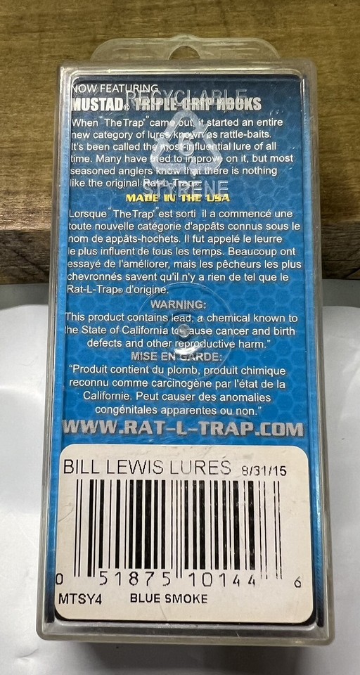 Bill Lewis Rat-L-Trap 2.5” Mini-Trap Rattle Trap - Blue Smoke - 1/4oz ...