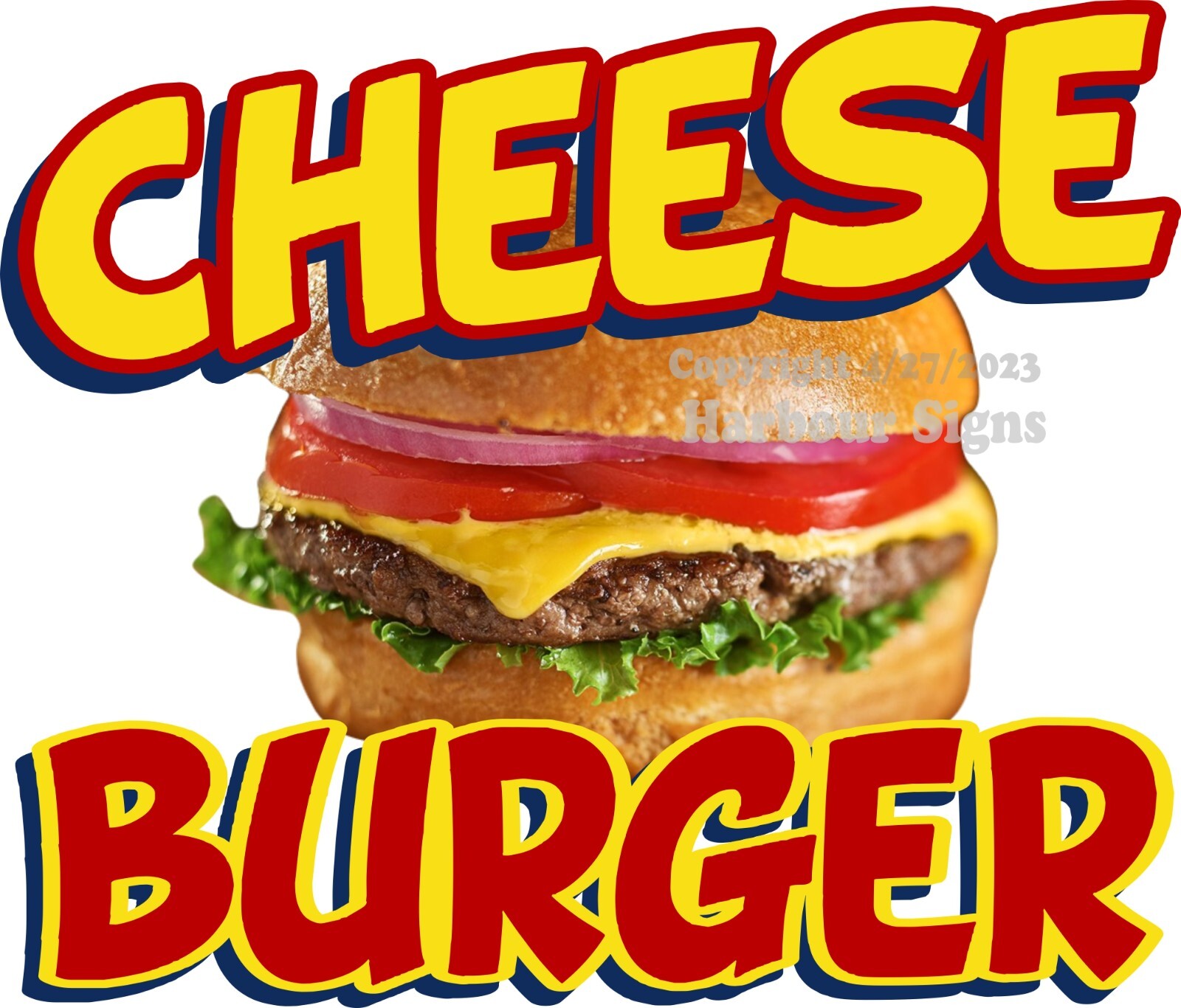 Cheese Burger DECAL B Food Truck Concession Sticker (Choose size) | eBay