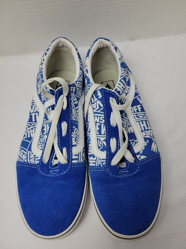 Vans 500714 Vintage Blue Shoes YOUTH Size 7 Old Skool Vans Logo Print ...