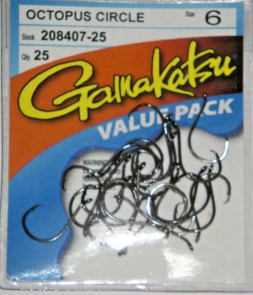 GAMAKATSU #208 OCTOPUS CIRCLE HOOKS Value Packs OFFSET ALL SIZES 8/0 through 8 | eBay