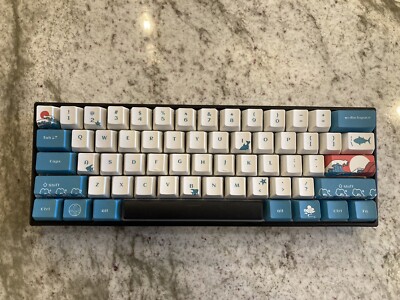 Ractous RK61 modded with gateron silver switches and custom keycaps | eBay