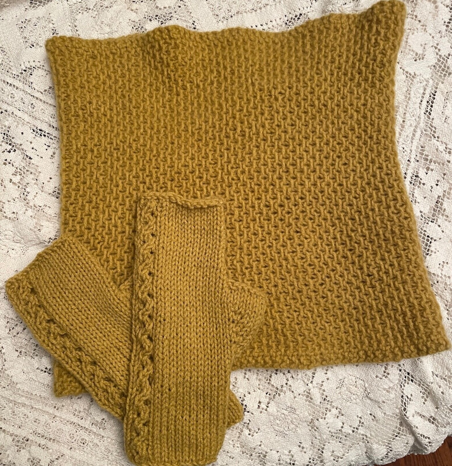 Hand-knitted Cashmere Neck Gaiter and Fingerless Gloves | eBay