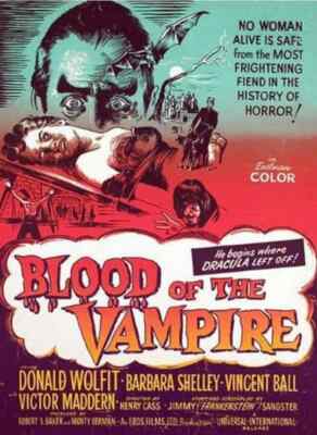 Horror Sci Fi Blood of the Vampire Movie Poster Print 17 X 12 ...