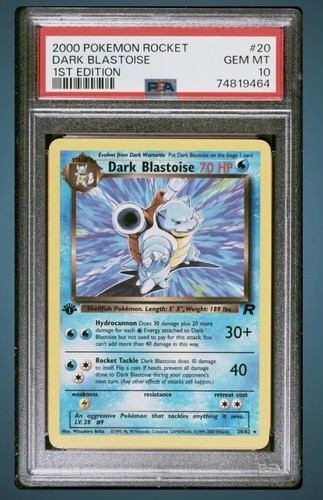 PSA 10 GEM MINT Pokemon DARK BLASTOISE Rare Team Rocket 20/82 1st ...