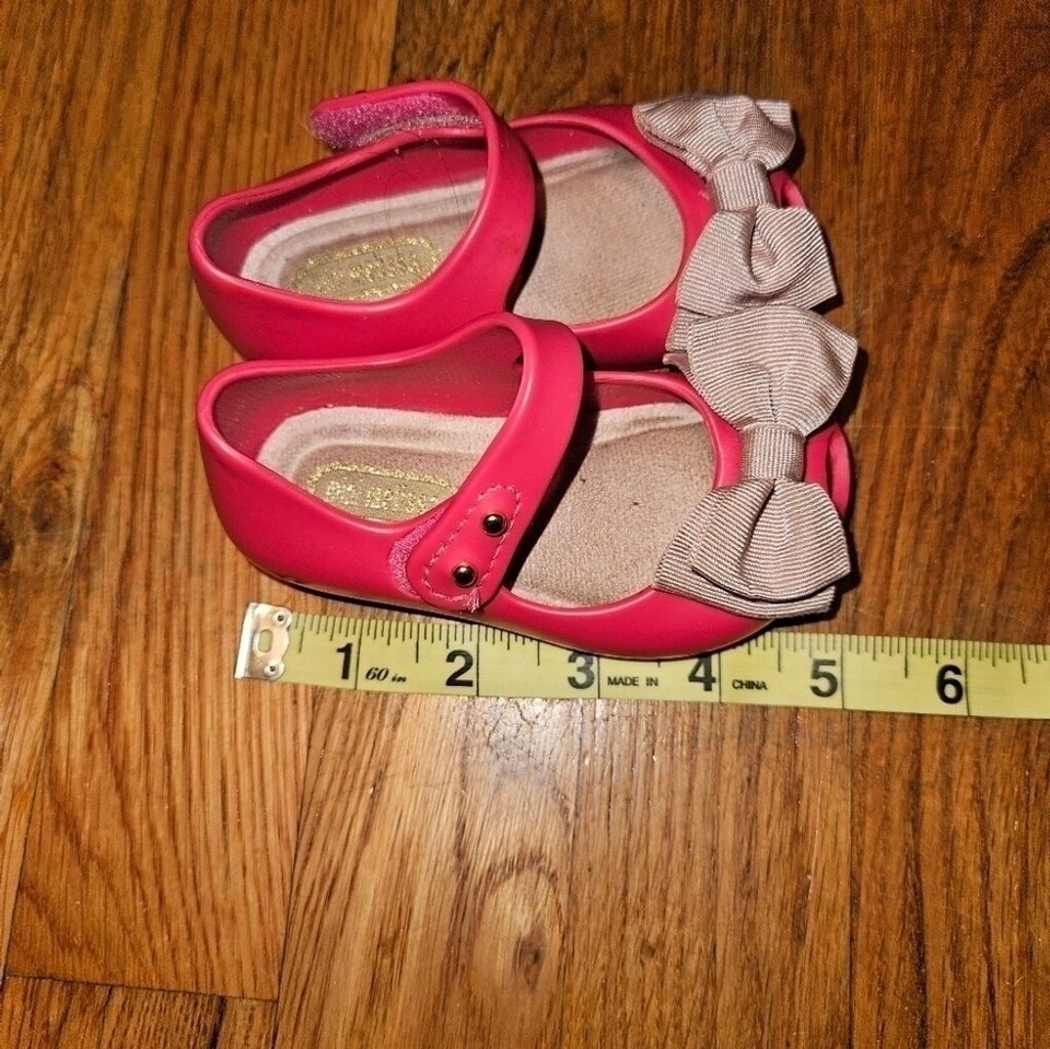 Mini Melissa Girls' Rubber Bow-Accented Flats Shoes Mary Janes Size 5 ...