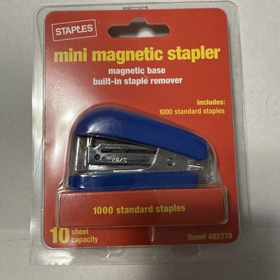 Staples Mini Midnight Blue,Magnetic Stapler with 1000 Standard Staples ...