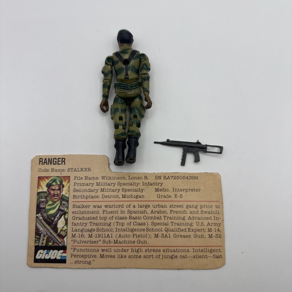 1982 Gi Joe 3.75" Stalker V1 Ranger Straight Arm Figure Complete Broken ...