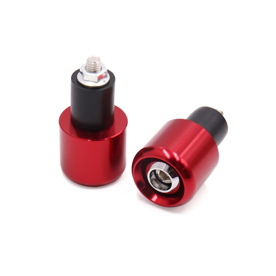 2Pcs Red Aluminium Alloy 7/8" 22mm Motorcycle Scooter Handlebar End Cap ...