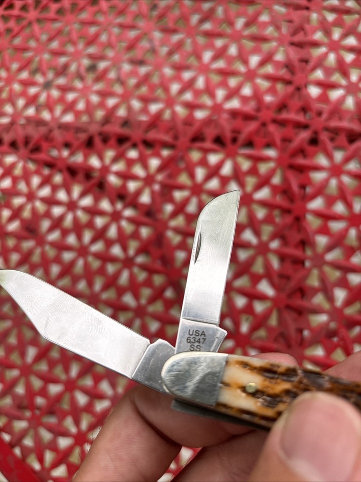 CASE XX 6347 SS Amber Bone Stockman Knife | eBay