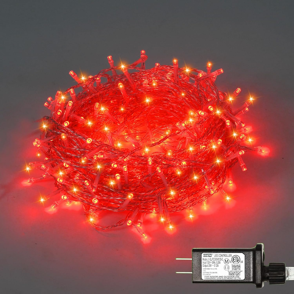 300 Led Red String Lights Outdoor Waterproof Christmas Decorations, 108 ...