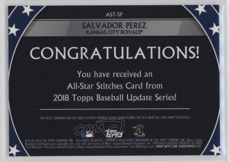 2018 Topps Update All-Star Stitches Salvador Perez #AST-SP | eBay