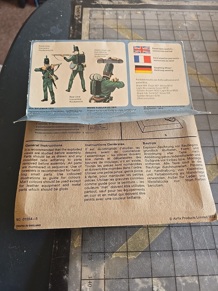 AIRFIX 54MM COLLECTORS SERIES BRITISH 95TH RIFLEMAN 1815 MODEL KIT ...