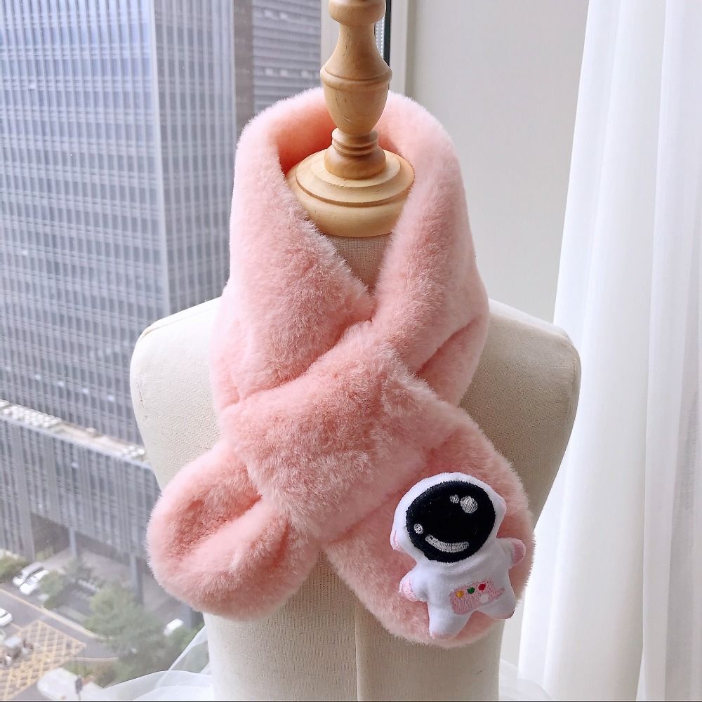 Plush Cold-Proof Collar Thick Scarves Wraps Children's Scarf Boys Girls ...