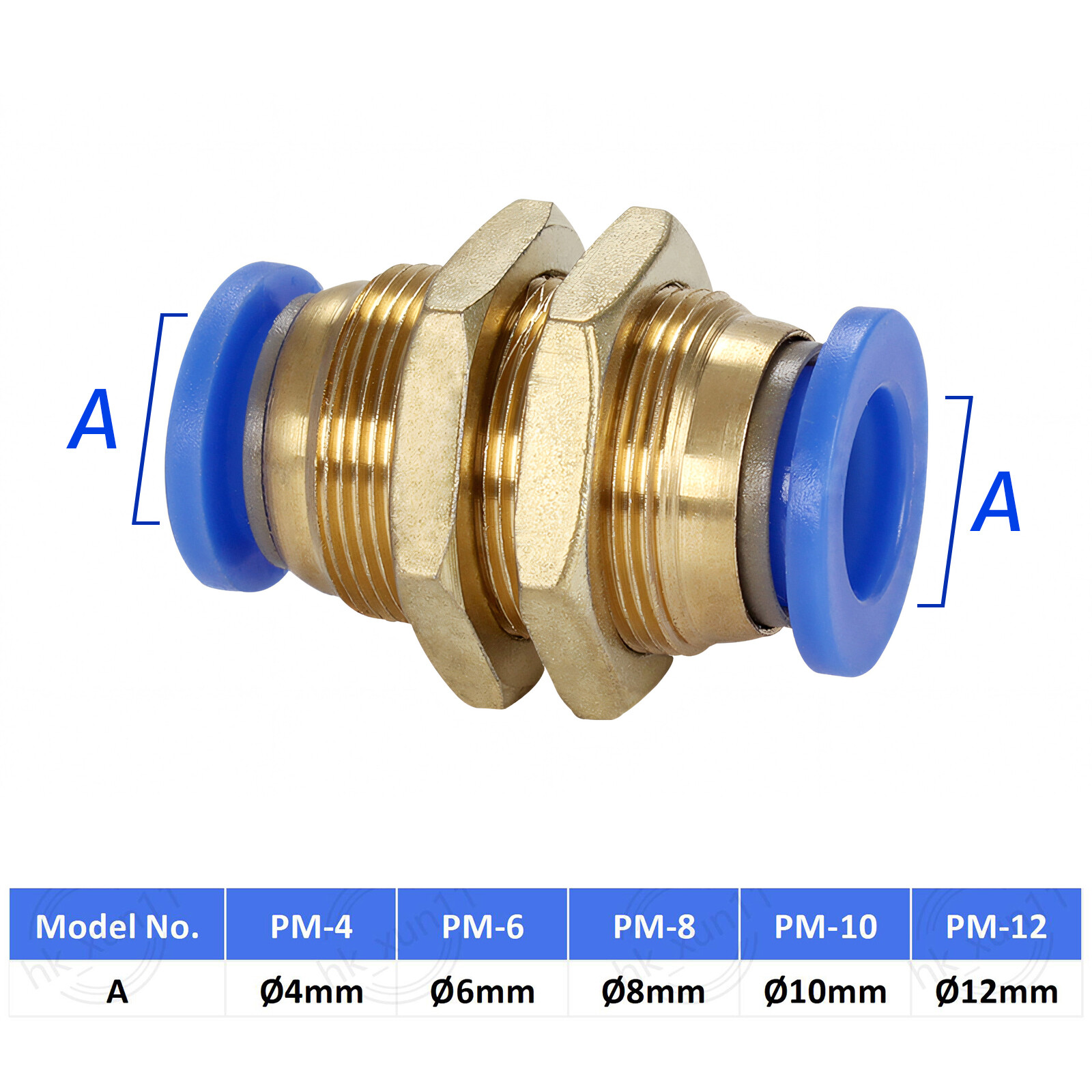 Pneumatic Push In Fittings Connectors Air Water Hose tube Quick Release ...