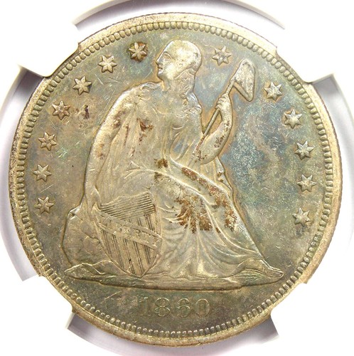 1860-O Seated Liberty Silver Dollar $1 Coin - Certified NGC AU Detail ...
