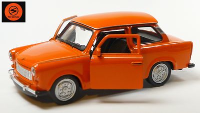 Trabant 601 Limousine orange DDR Ostalgie Modellauto ca. 11cm von WELLY ...