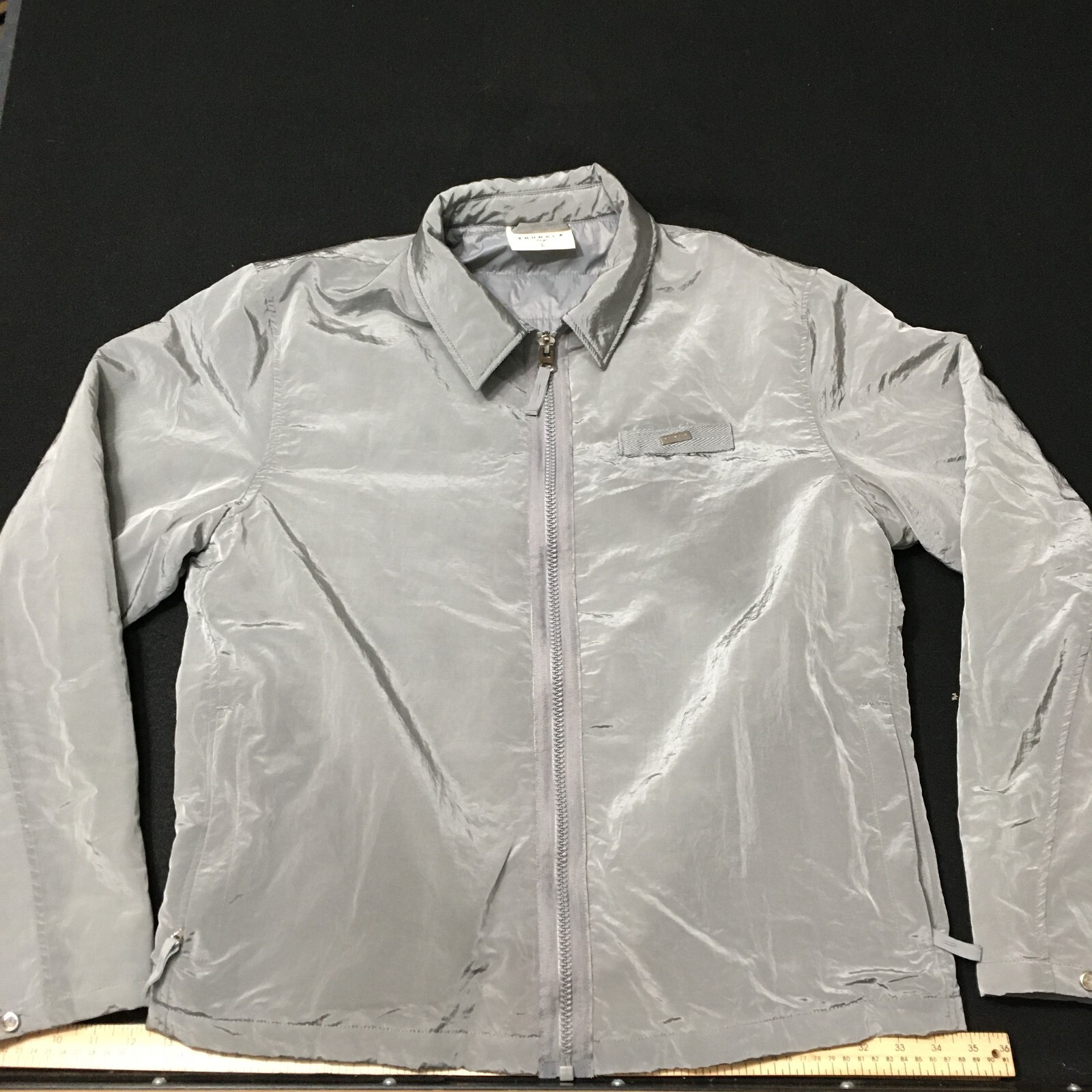 YOUNGLA Full Zip Puffer Jacket Quilted silver Mens La… - Gem