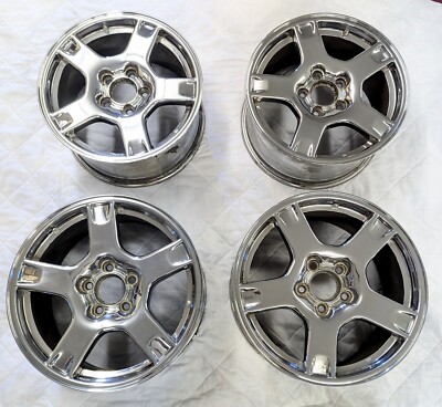 Chevy Corvette C5 1997-1999 OEM Chrome Wheel Set 9592524 9592525 Rims ...