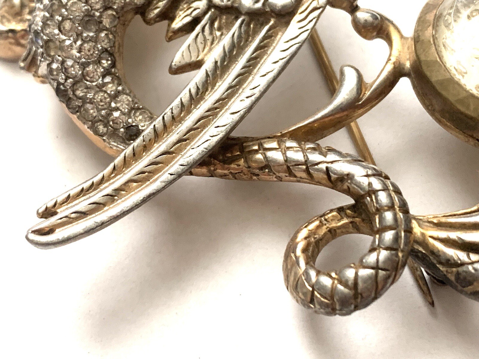 Antique Large 3" Lapel Banner Watch Creations Pin Gri… - Gem