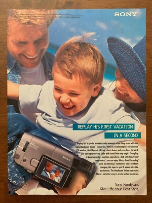 1996 Sony Handycam Vision Camcorder Video Camera Print Ad/Poster Retro ...