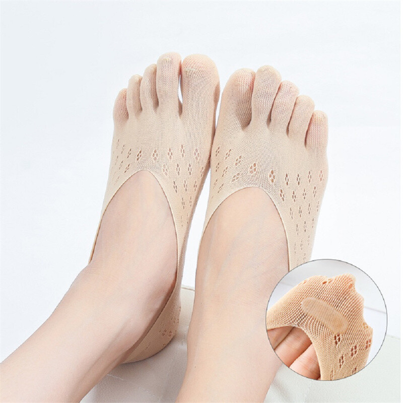 Fashion Thin Sock Slippers Women invisible Silicone Anti-skid Five ...