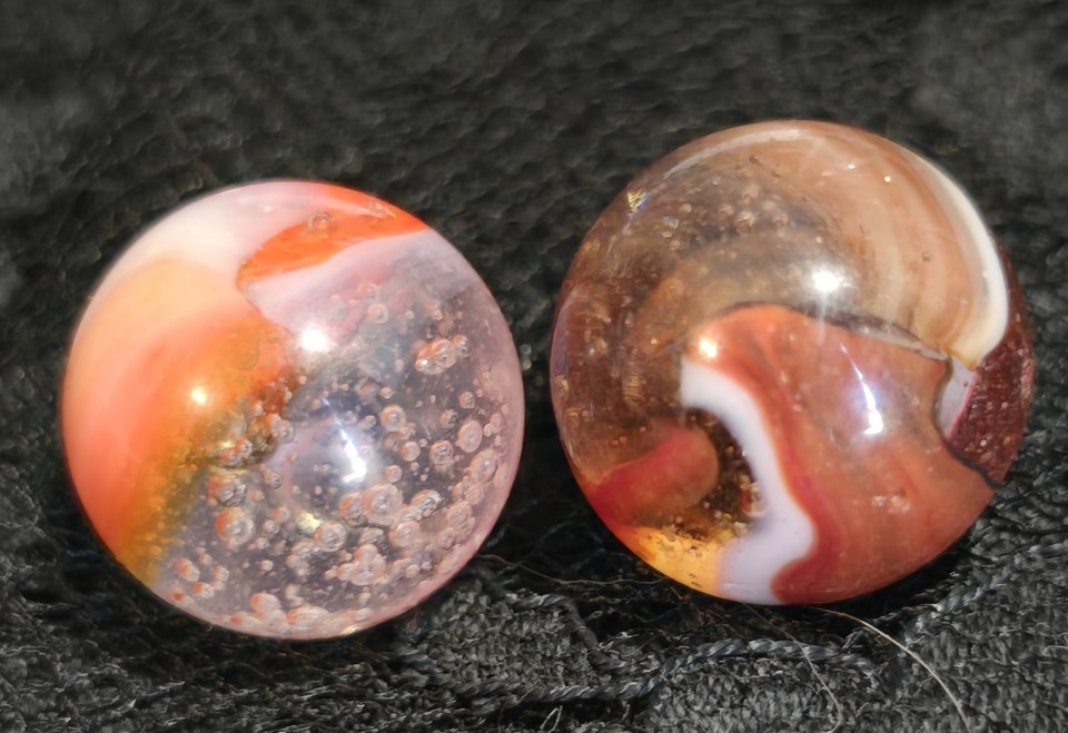 Vintage Lot Of 40 Mixed Peltier Marbles,Rainbow, Sunset, Patch, Banana ...