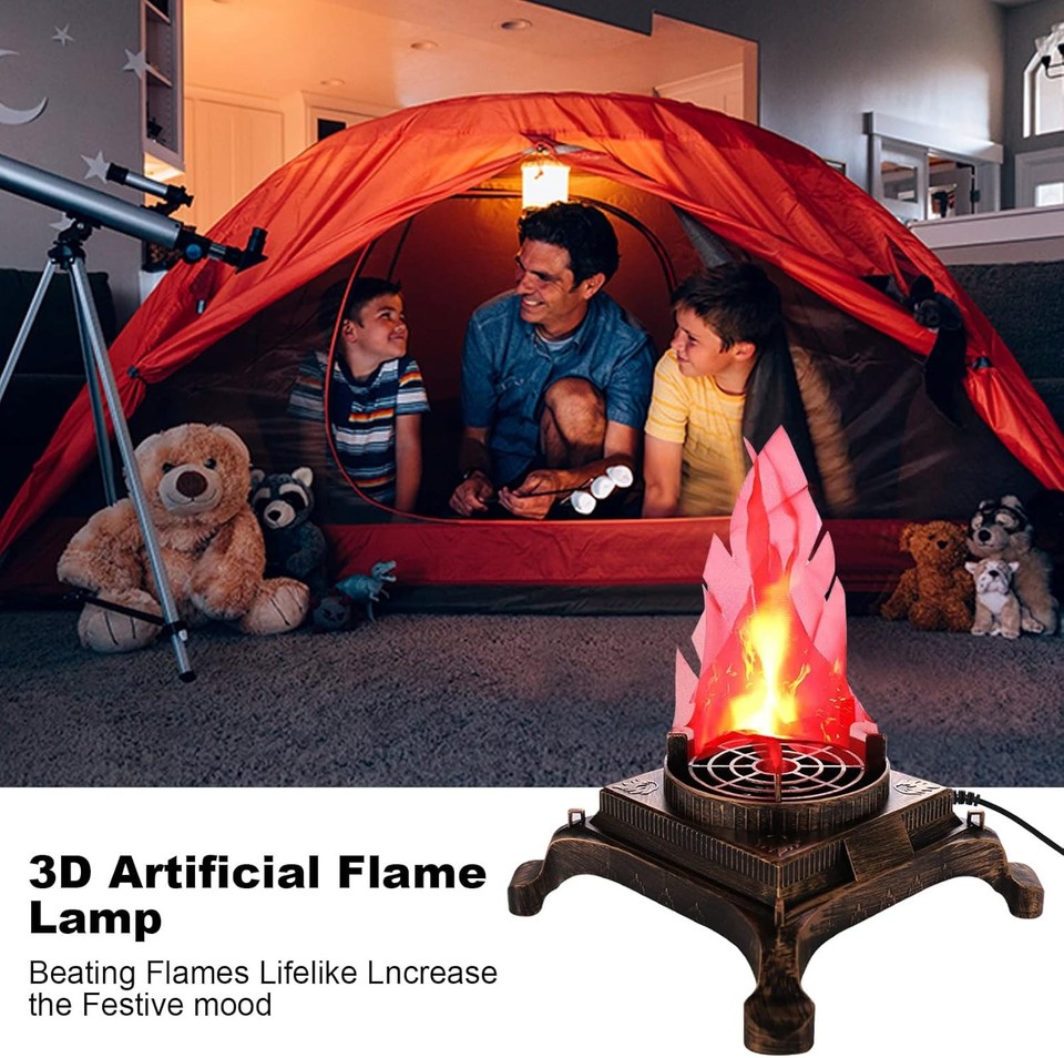 3W Prop Electric LED Fake Fire Flame Effect Light Artificial 3D ...
